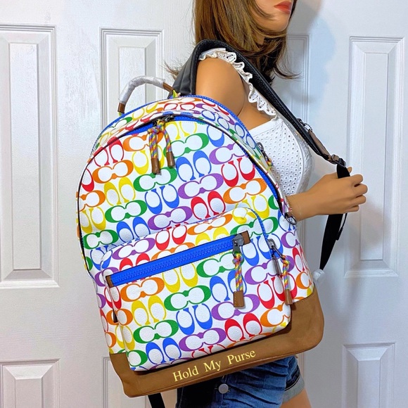 Coach | Bags | Coach Rainbow Signature Large Backpack Bag | Poshmark